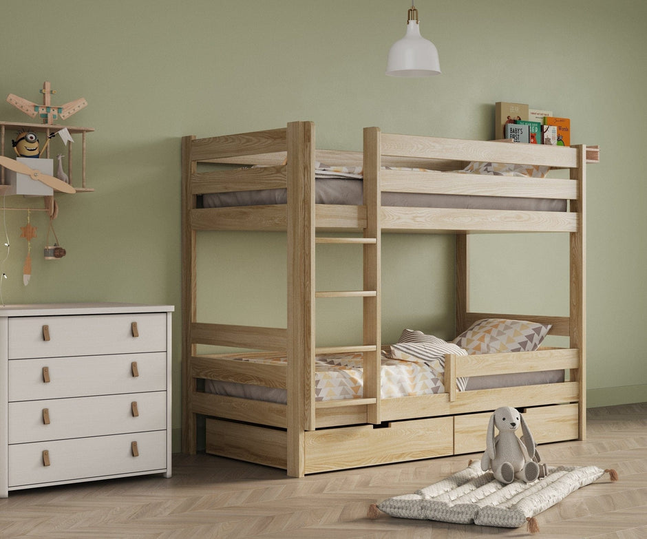 Children's bunk beds, wooden bunk beds with drawer - Sklep KidooCrafts